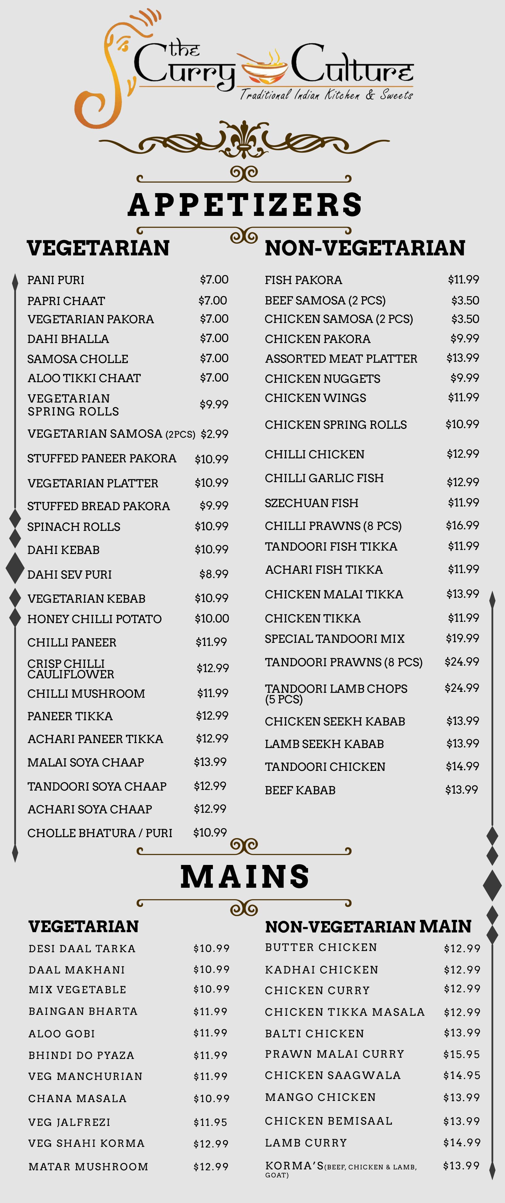 Full Menu – Curry Culture